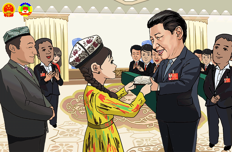 Cartoon Commentary on Xi's two sessions talks ⑤: Let national unity ...