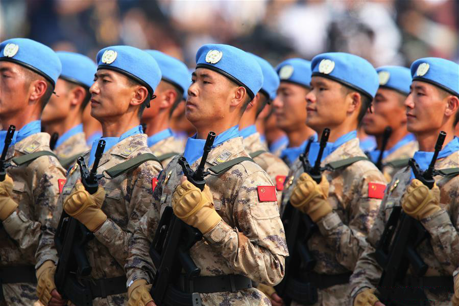 Chinese peacekeepers debut at military parade on National Day - CCTV ...